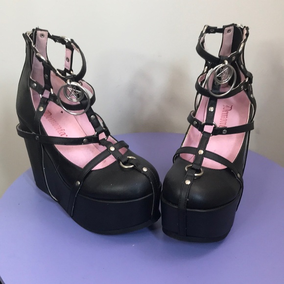 Dolls Kill | Shoes | Dolls Kill X Demonia Black Platforms Size 8bnwob ...
